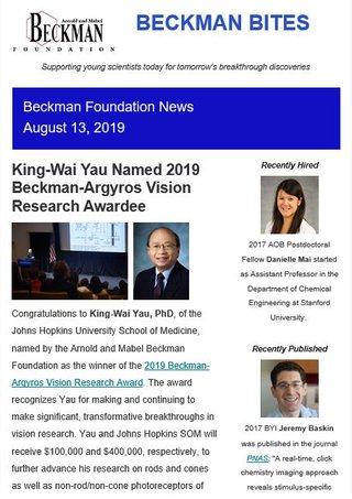 Beckman Bites: June 2019 Newsletter | Beckman Foundation